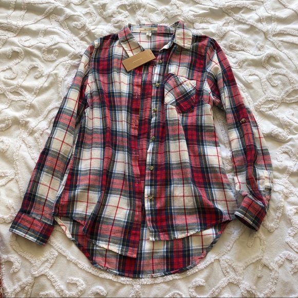 miami | Tops | Red White Checkered Flannel From Francescas | Poshmark